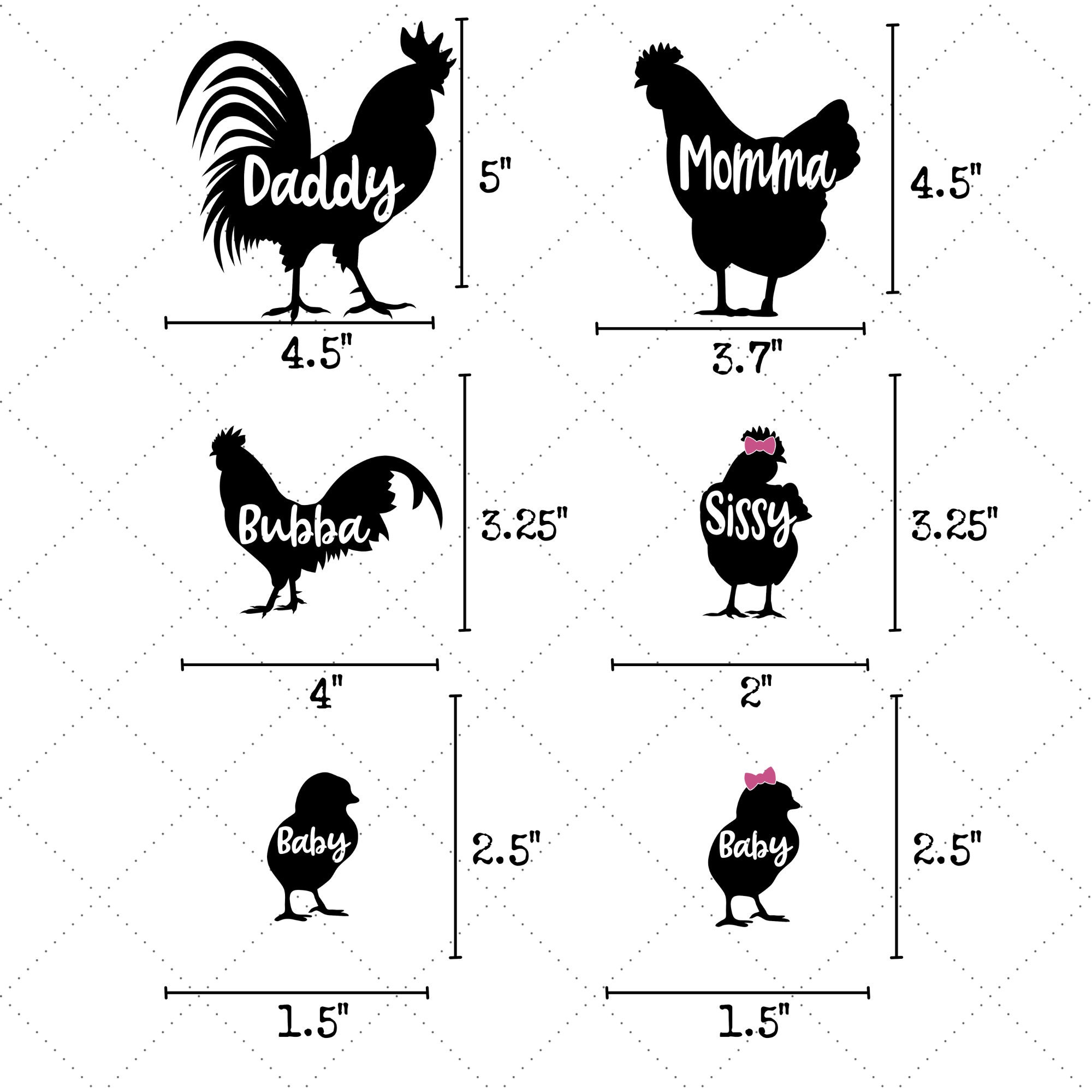 Chicken Family Car Decal, Chicken Mama Sticker, Rooster Car Decal, Farm ...