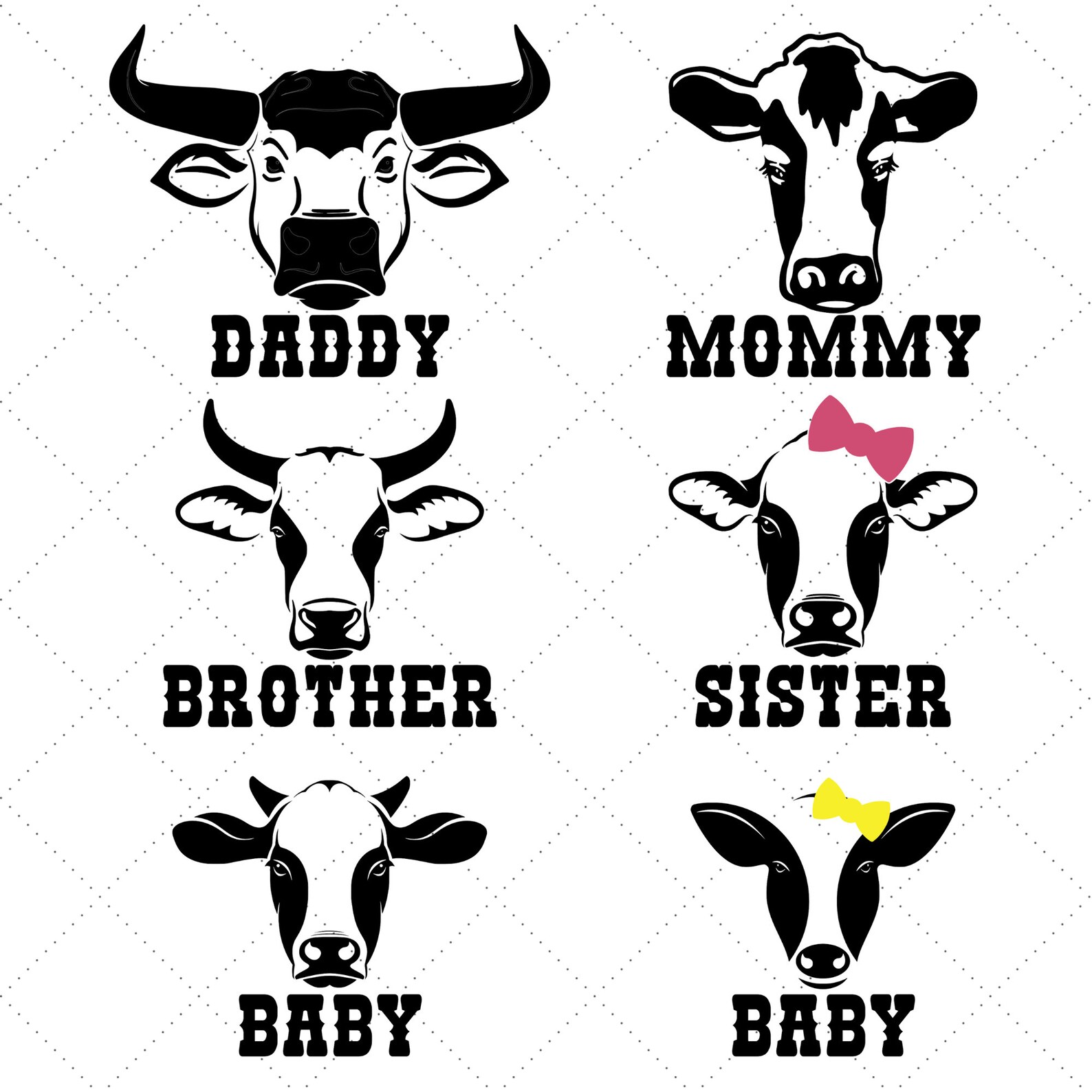 Cow Family Car Decal, Farm Stickers, Family Farm Decal, Cow Stickers ...