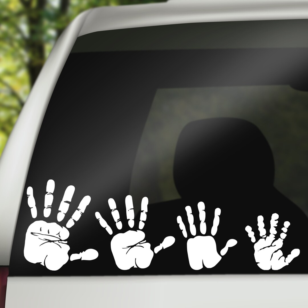 Family Handprint Car Decal, Handprint Sticker, Personalized Family Car ...