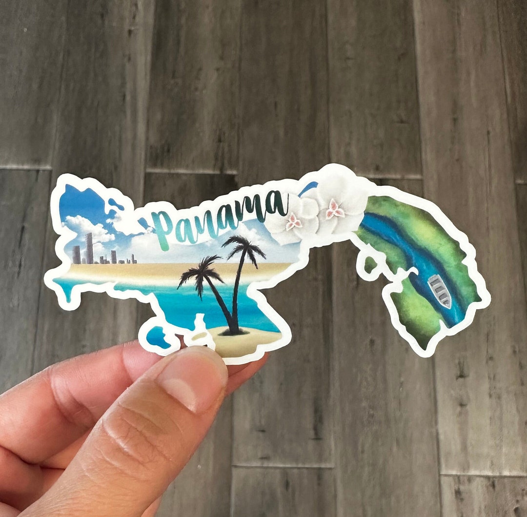 2 Panama Stickers Hand Drawn Design Beachcanal Panama City - Etsy