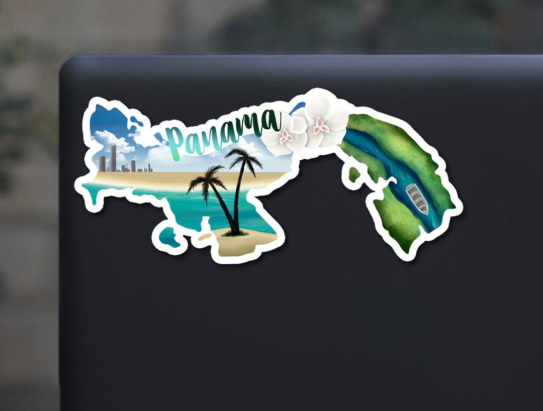 Panama Sticker, Hand Drawn Design, Beach,canal, Panama City Laminated ...