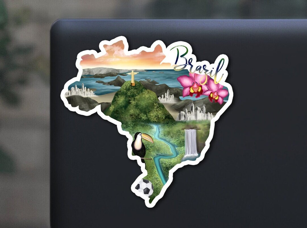 Brazil Sticker, Hand Drawn Design, Water/uv Waterfalls, Carnival, Rio ...