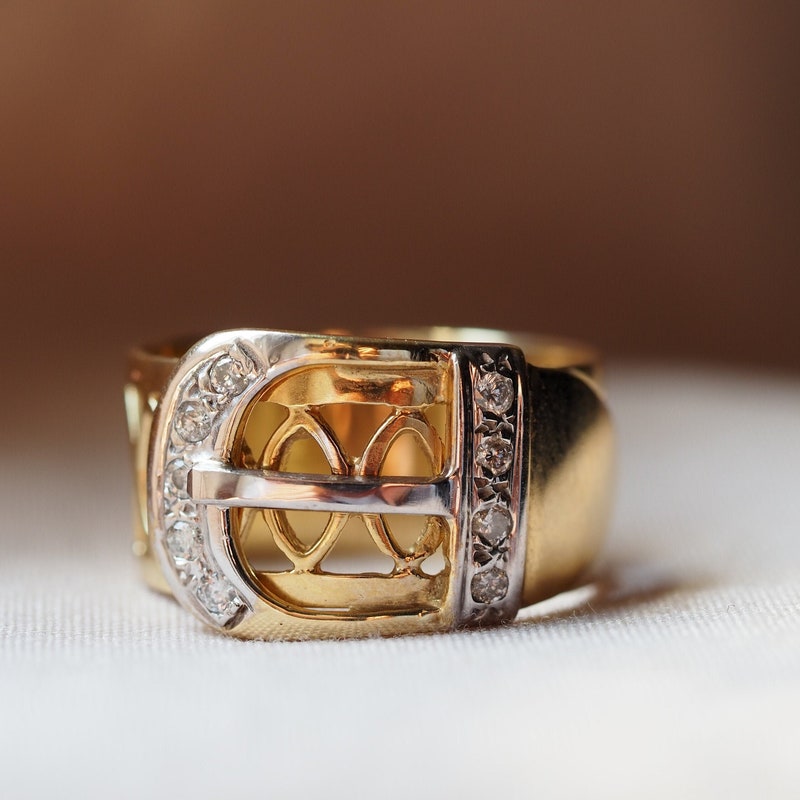 Gold Buckle Ring - Etsy