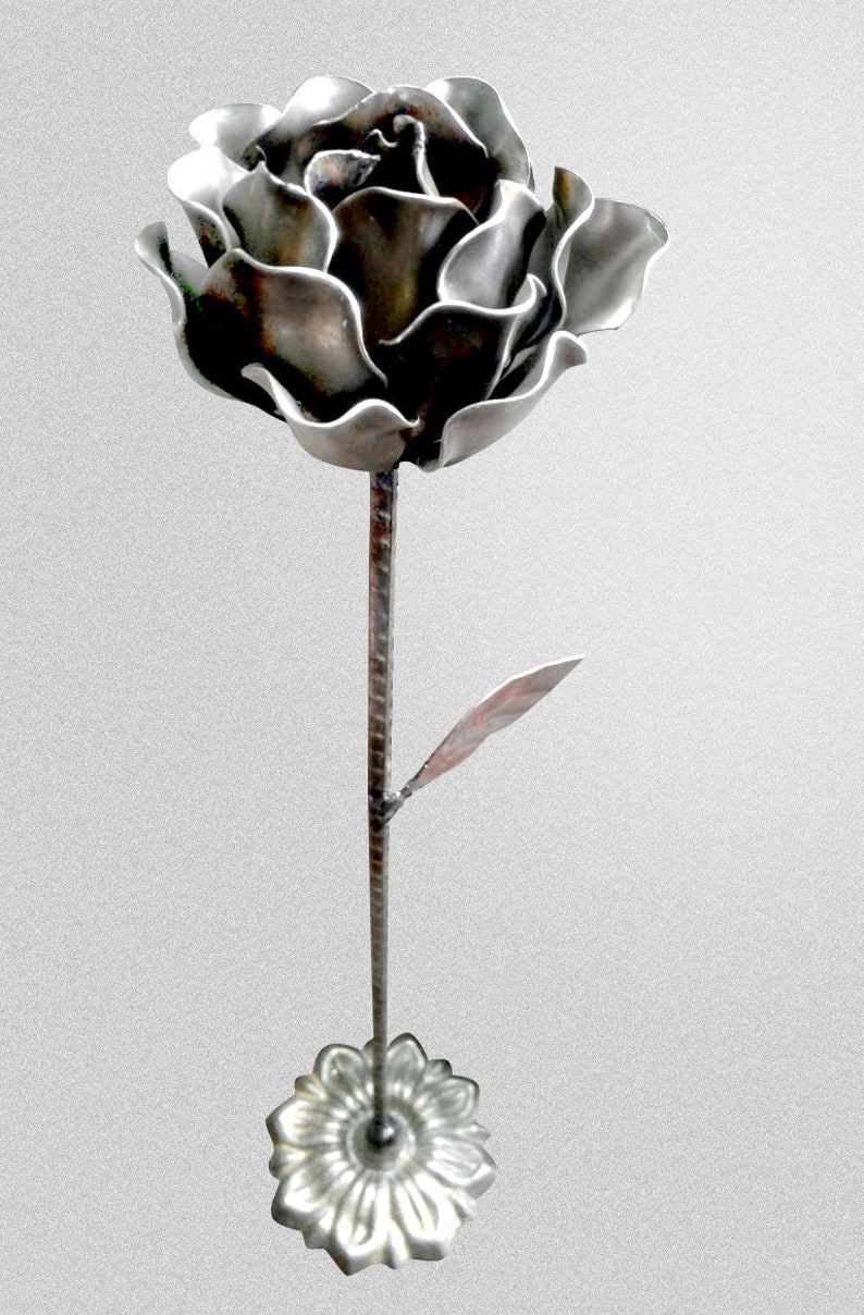 Metallic flower rustic metallic flower welding art steel | Etsy