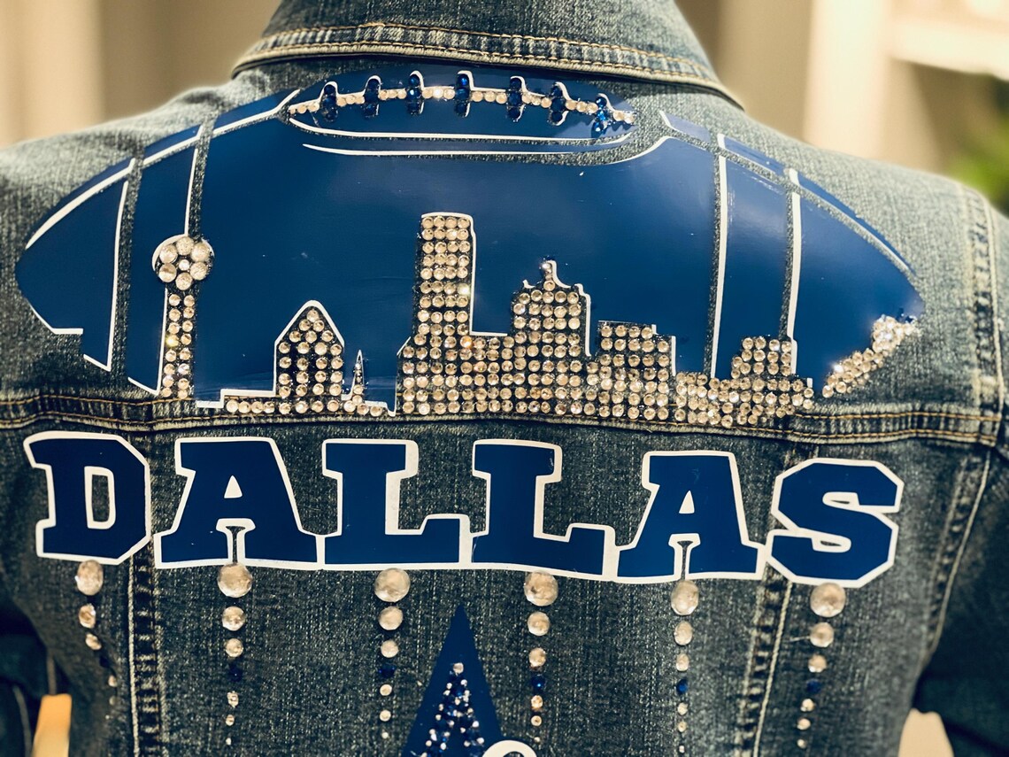 Dallas Cowboys Football Denim Jacket, Cowboys Team Apparel Jacket ...
