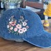 Hand Embroidered Floral Baseball Cap, Vintage Hat for Women, Boho Vibes ...