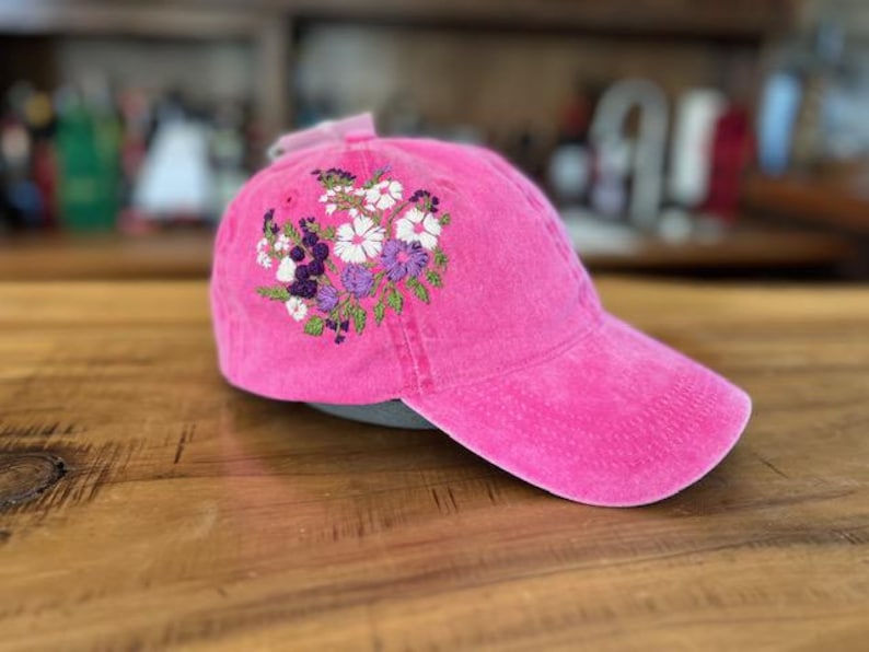 Hand Embroidered Floral Baseball Cap, Vintage Hat for Women, Boho Vibes ...