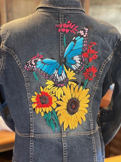 Hand Embroidered Denim Jacket, Custom Embroidery, Embroidery Art ...