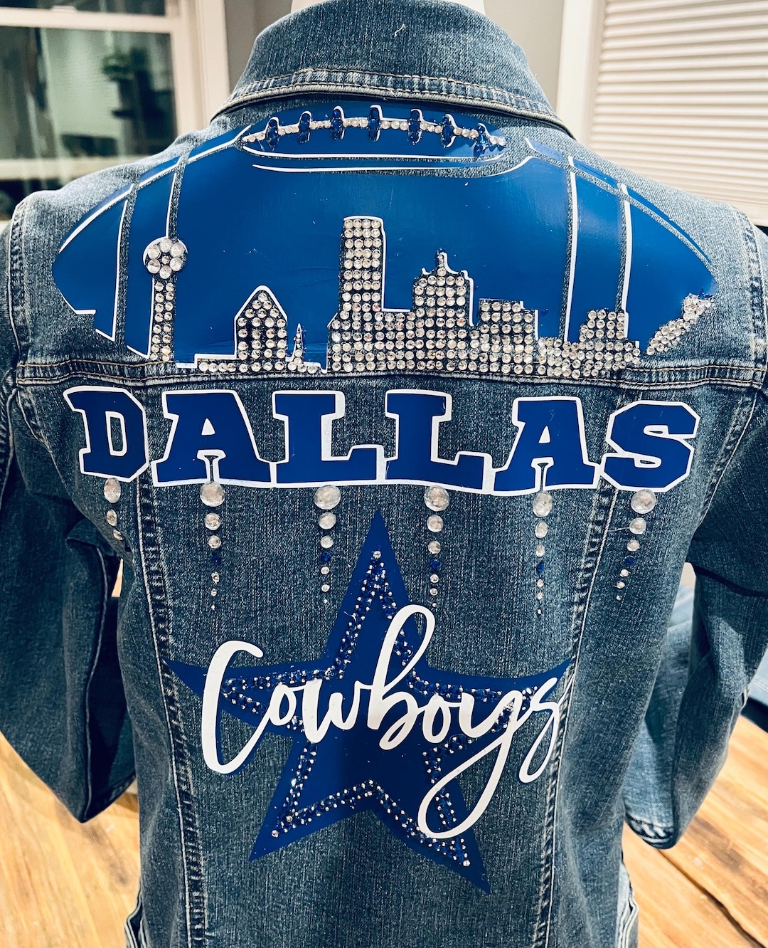 Dallas Cowboys Football Denim Jacket, Cowboys Team Apparel Jacket ...
