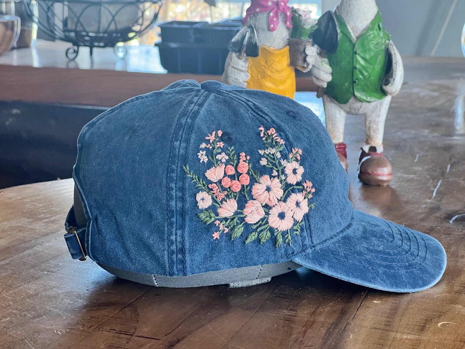 Hand Embroidered Floral Baseball Cap, Vintage Hat for Women, Boho Vibes ...
