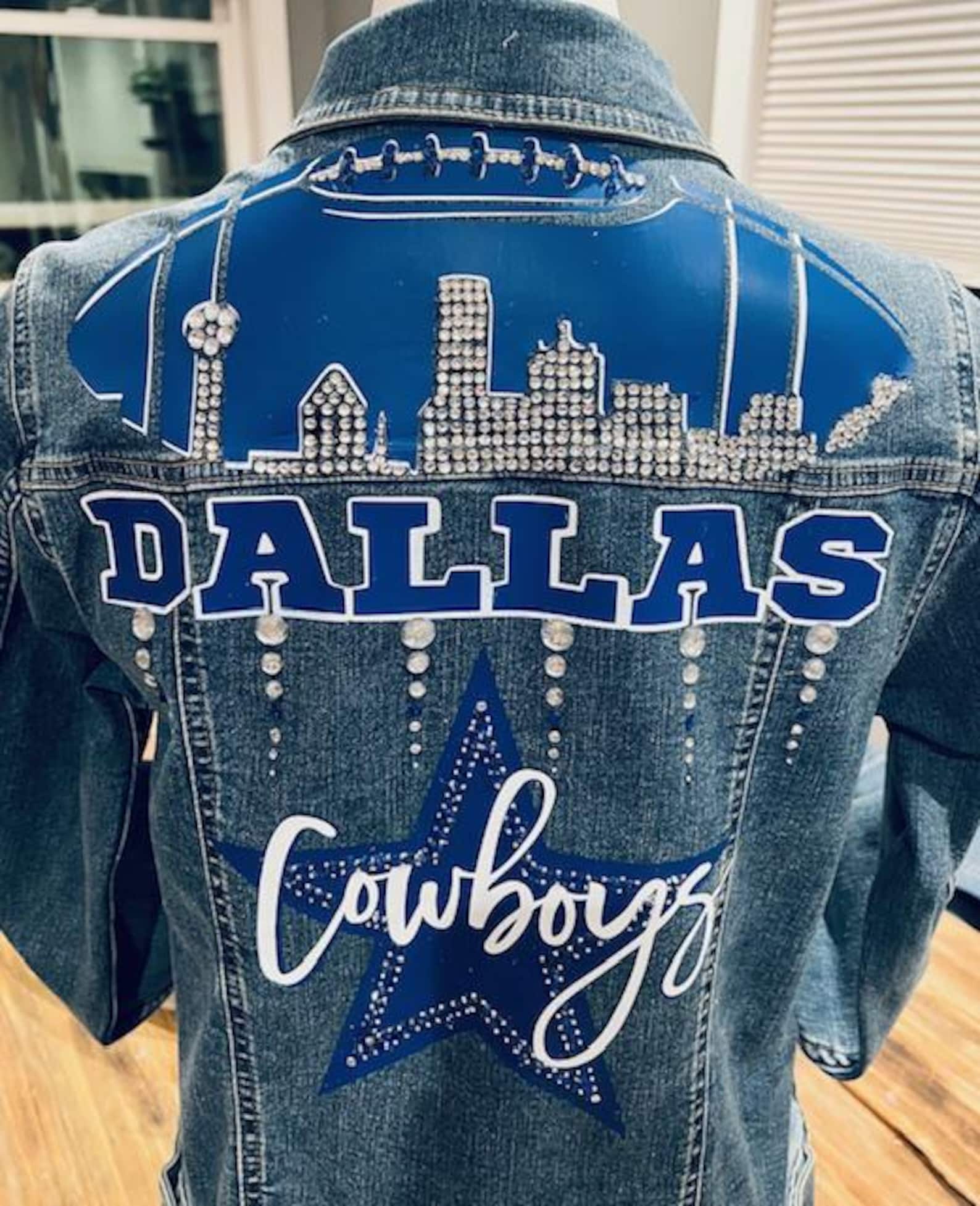 Dallas Cowboys Football Denim Jacket, Cowboys Team Apparel Jacket ...