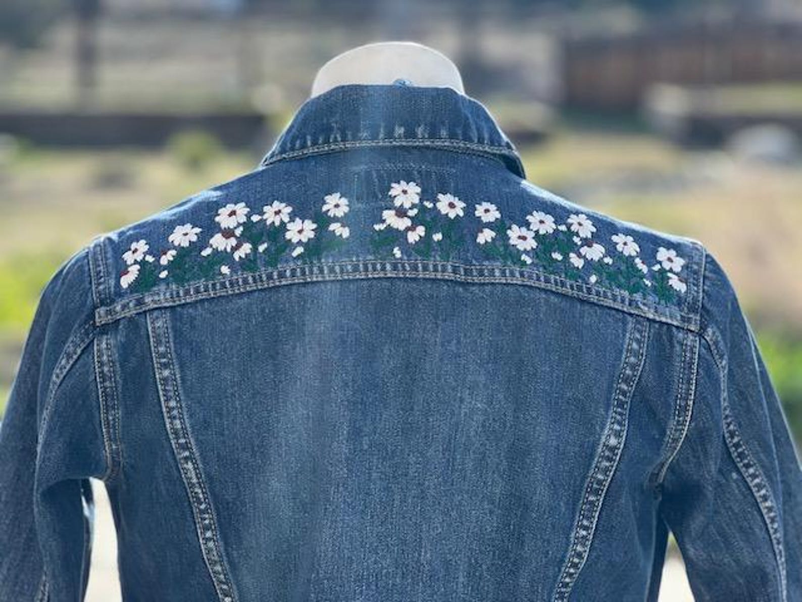 Hand Embroidered Denim Jacket, Custom Embroidery, Embroidery Art ...
