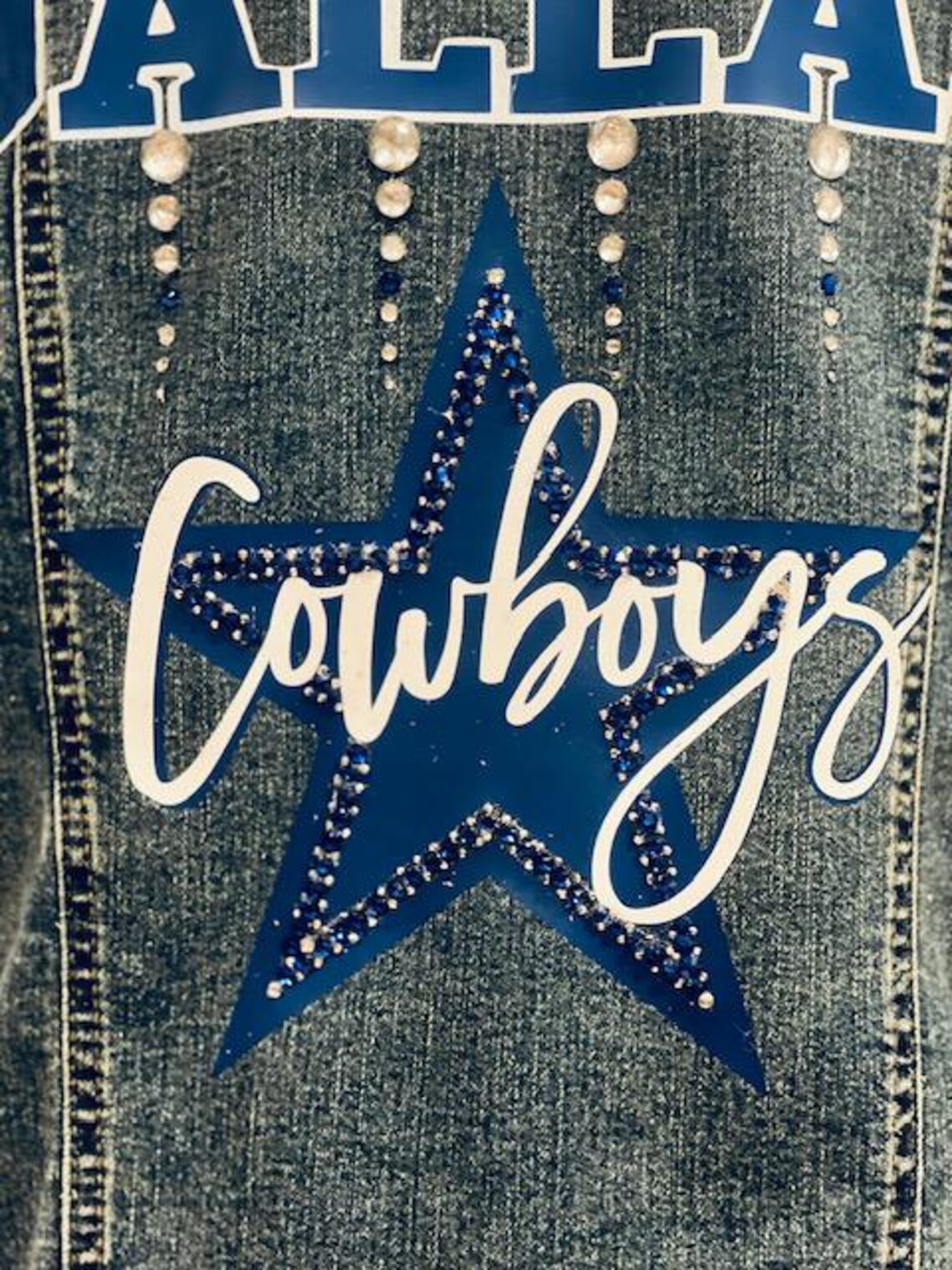 Dallas Cowboys Football Denim Jacket, Cowboys Team Apparel Jacket ...