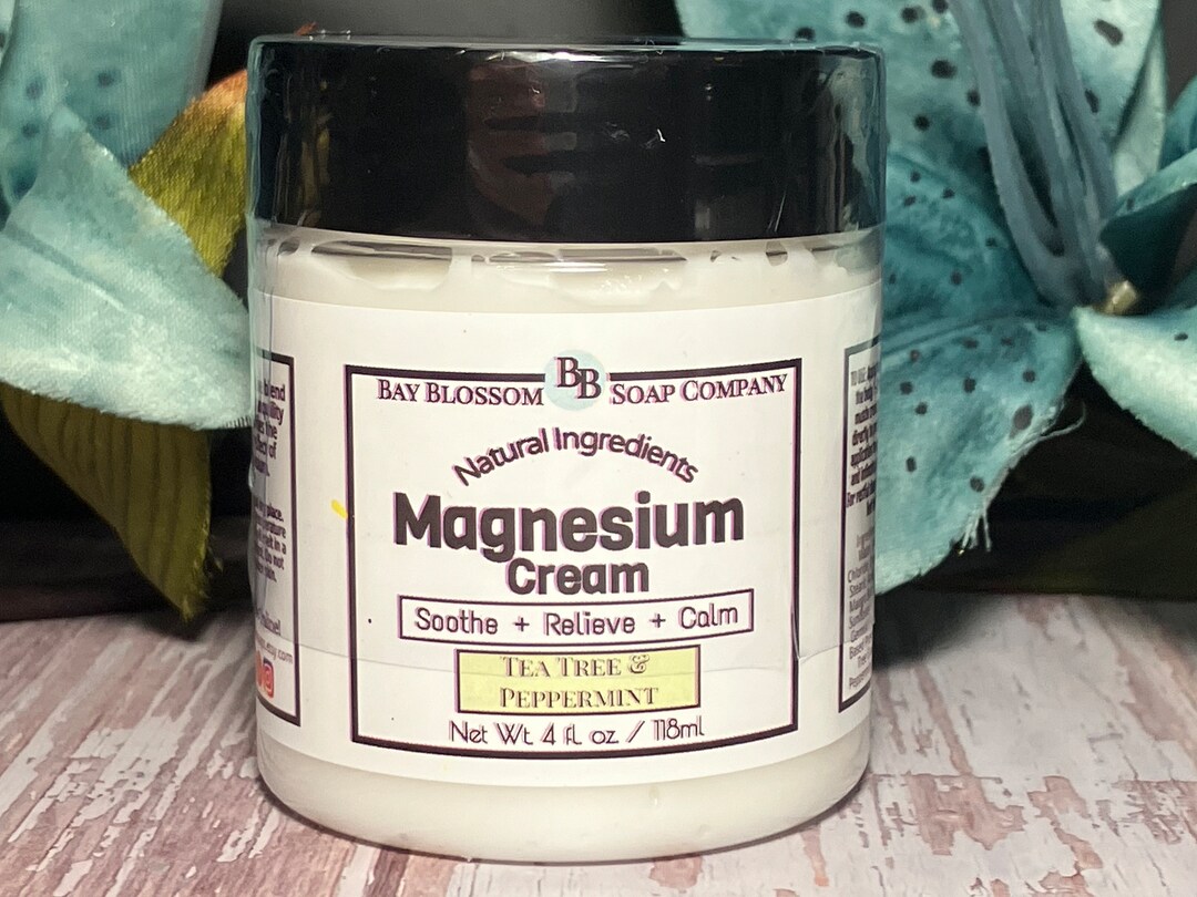 Soothing Magnesium Cream: Tea Tree & Peppermint Essential Oils - Etsy