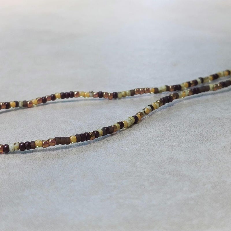Brown Tiny Bead Necklace - Etsy