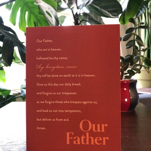 OUR FATHER Typography Prayer Cards / Scripture Prayers/ Lord's Prayer ...