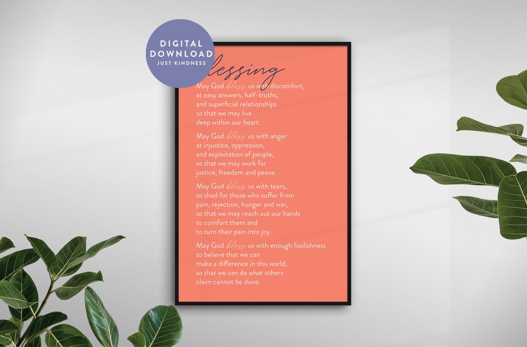 BLESSING Prayer | Printable, Art Poster, Wall Decor, Scripture Art ...