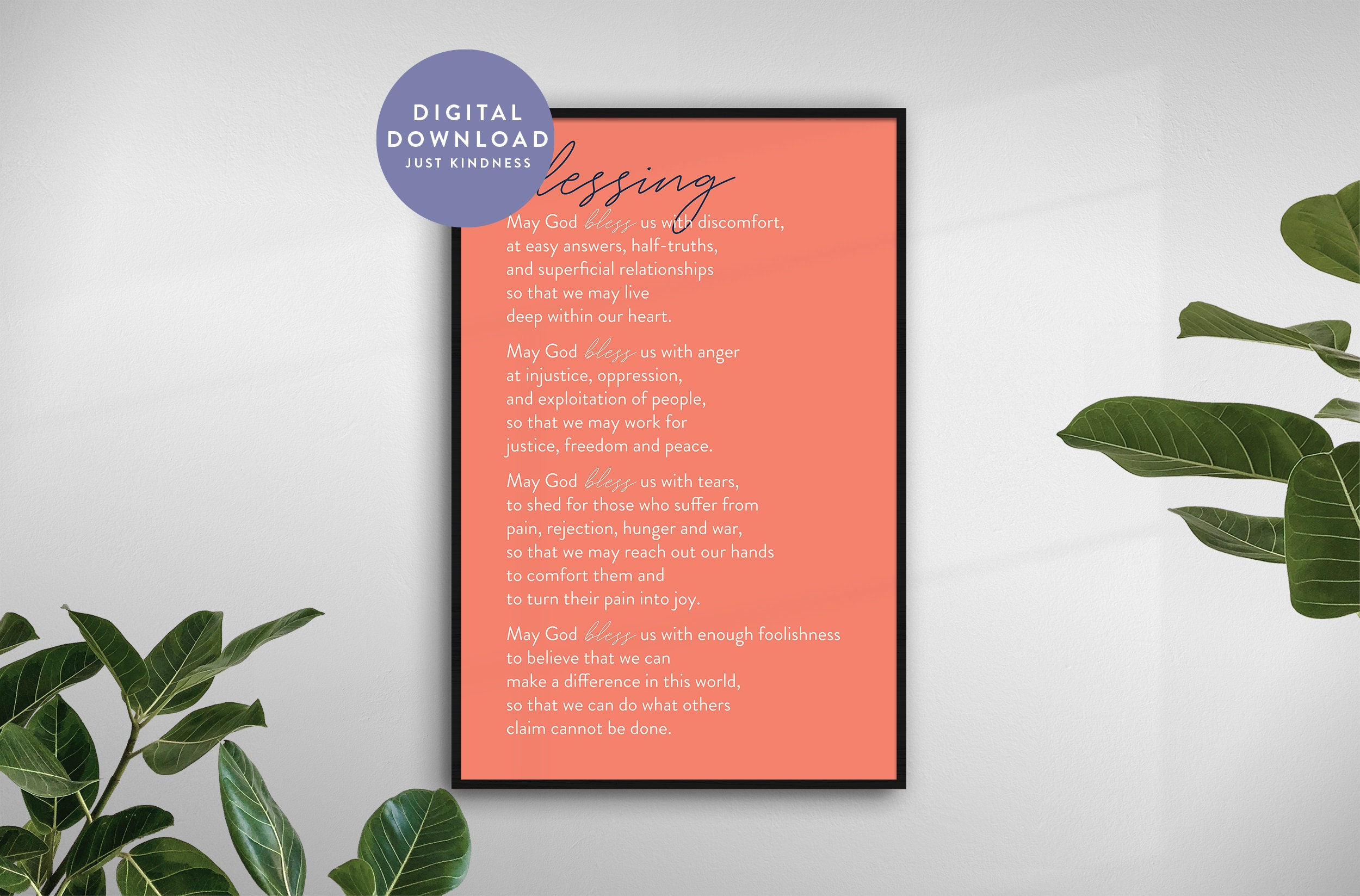 BLESSING Prayer | Printable, Art Poster, Wall Decor, Scripture Art ...