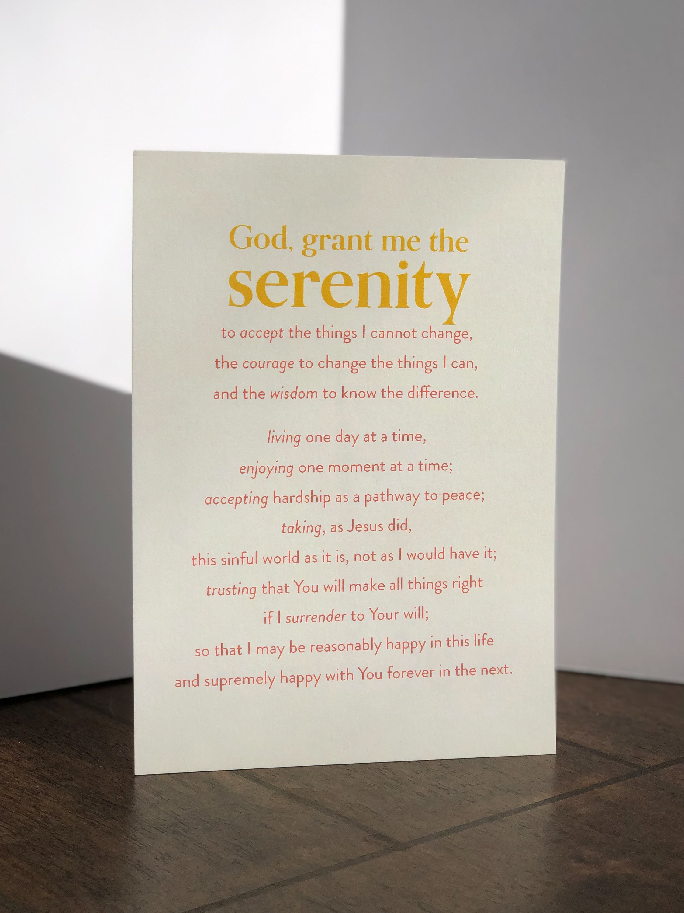 SERENITY Typography Prayer Cards / Scripture Prayers/ Card Set ...