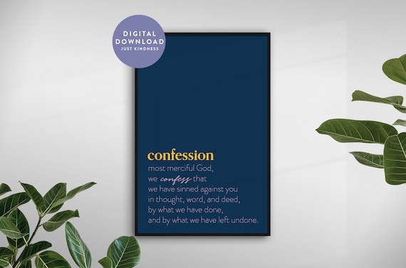 CONFESSION Prayer Printable Art Poster Wall Decor | Etsy