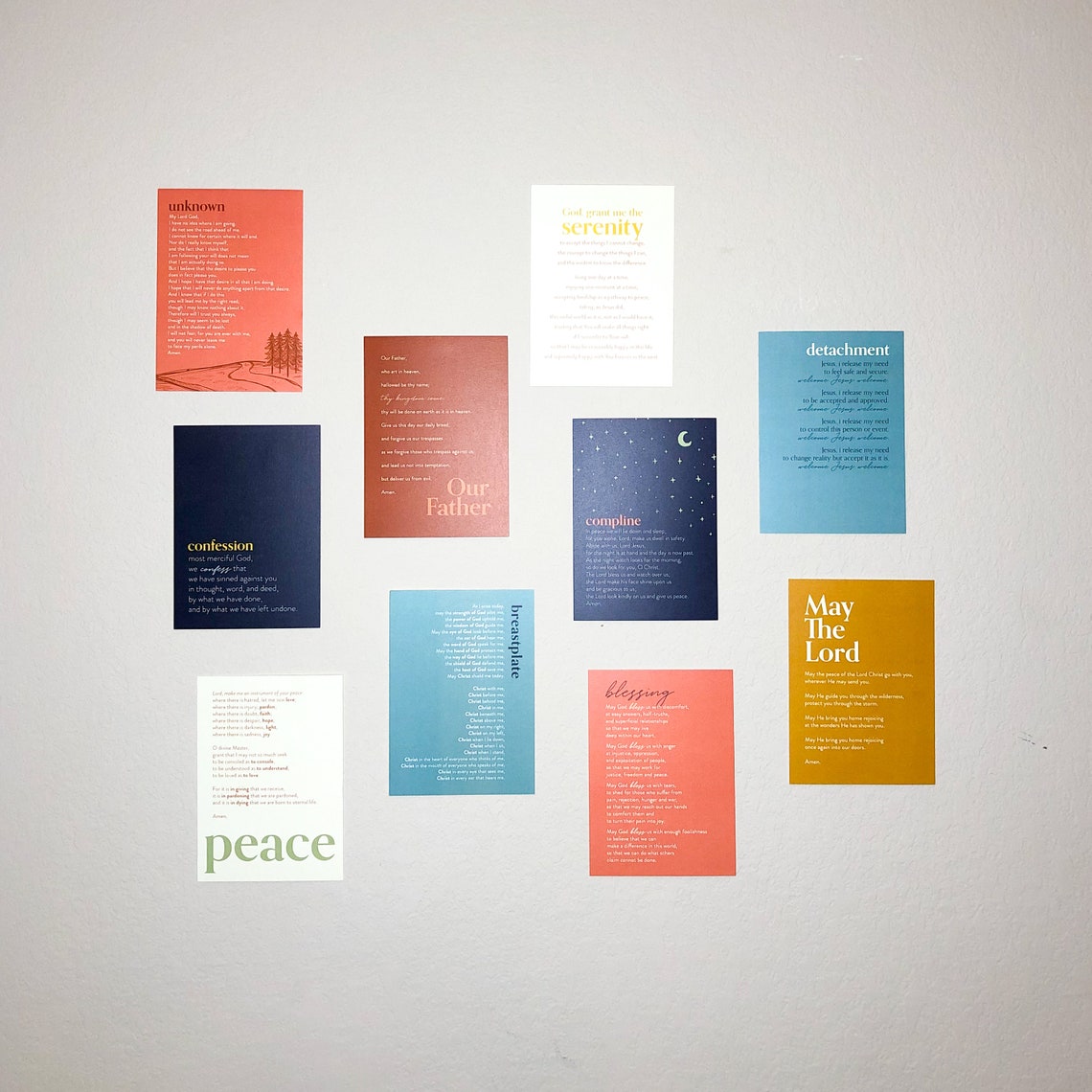 SERENITY Typography Prayer Cards / Scripture Prayers/ Card Set ...