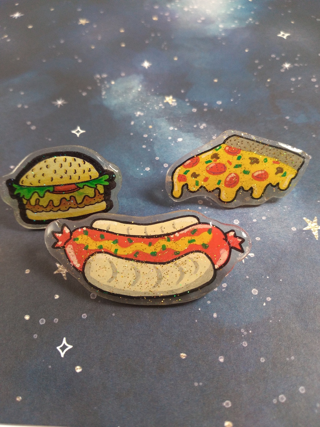 Glitter Food Pins Resin Pin Badges Sandwich Pin Snack - Etsy