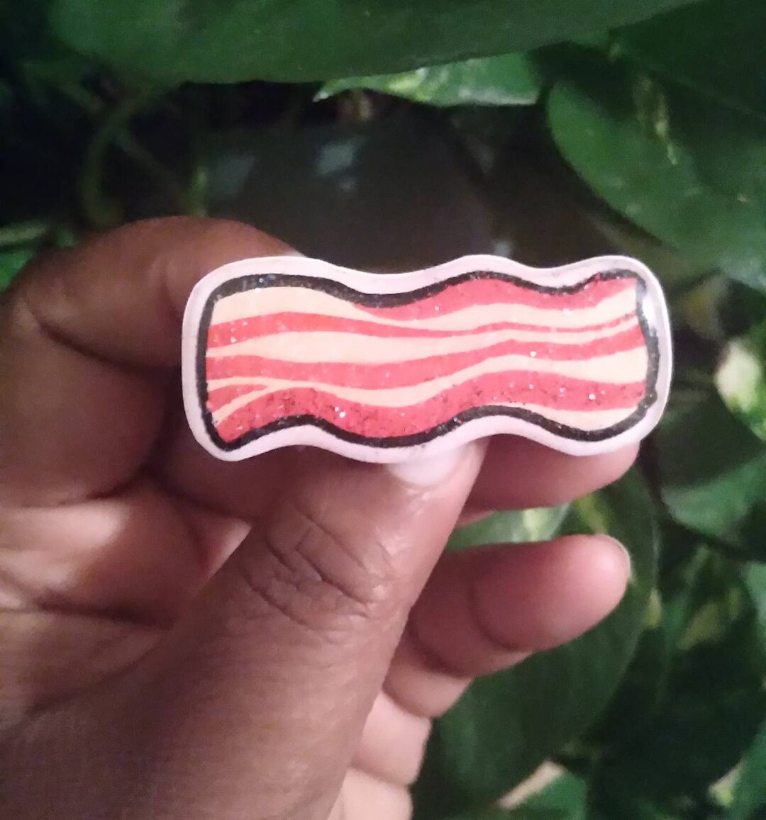 Glitter Bacon Pins! | Cute Small Food Pin | Bacon Badge - Etsy