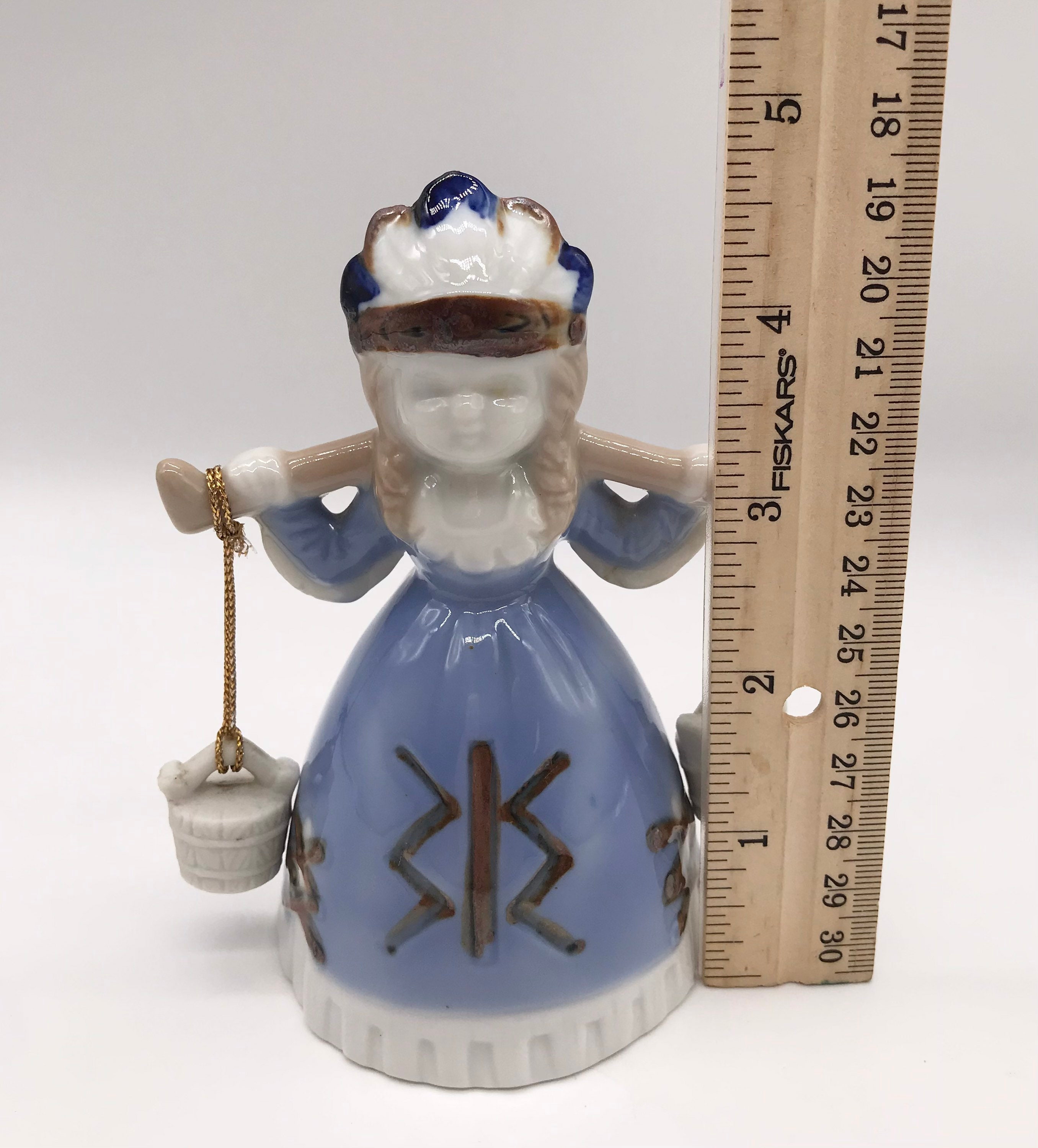 Vintage Girl Carrying Buckets Bell - Etsy UK