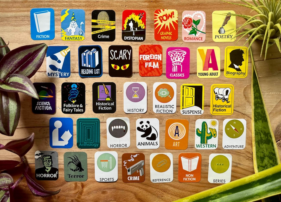 Library Genre Stickers-- 10 Pack - Etsy