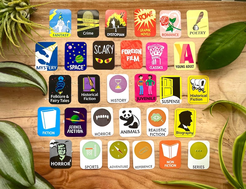 Library Genre Stickers Multi-pack - Etsy