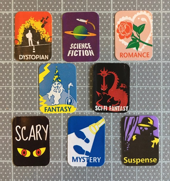 Library genre stickers 10 pack | Etsy