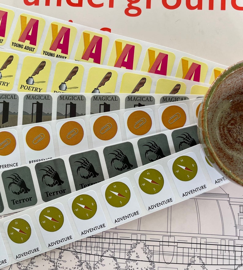 Library Genre Stickers Multi-pack - Etsy