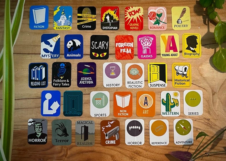 Library Genre Stickers 10 Pack - Etsy UK