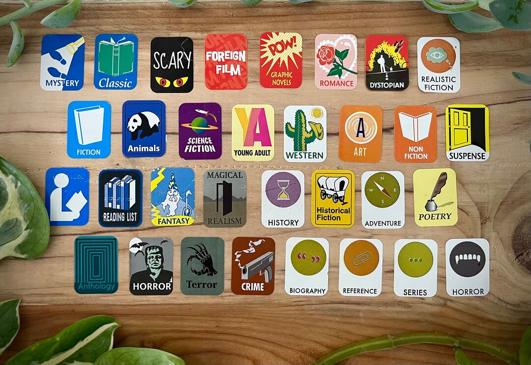 Library Genre Stickers 10 Pack - Etsy