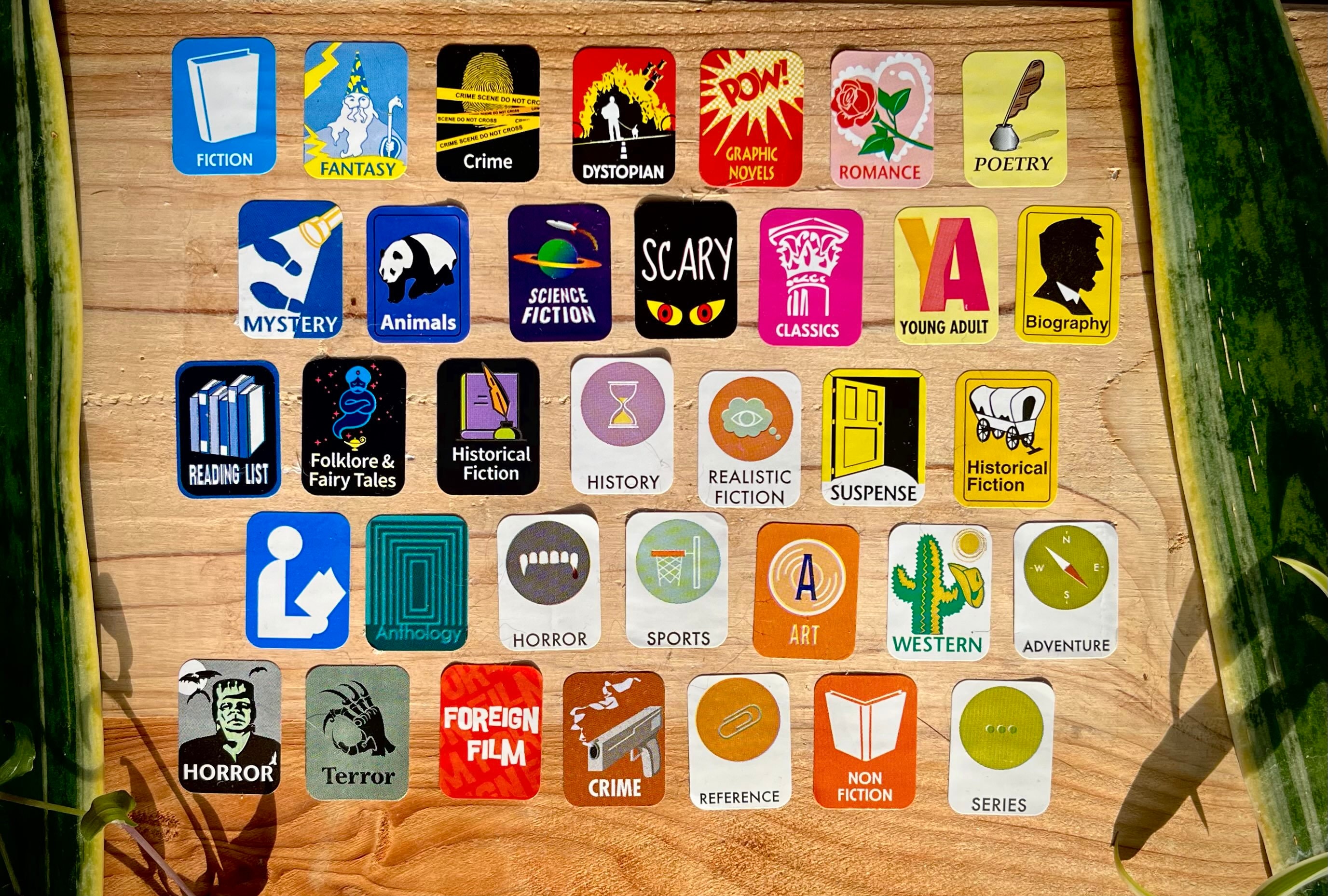 Library Genre Stickers 10 Pack - Etsy