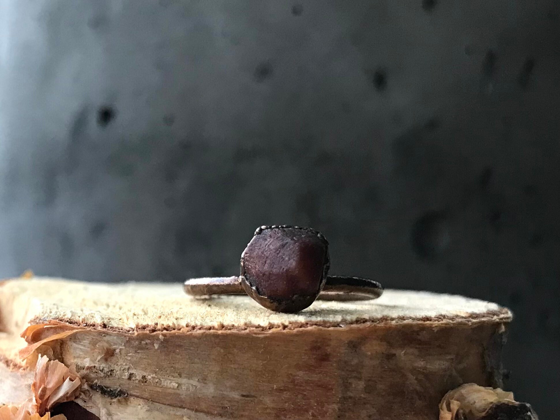 Raw Ruby Copper Ring July Birthstone Ring Raw Crystal Ring - Etsy