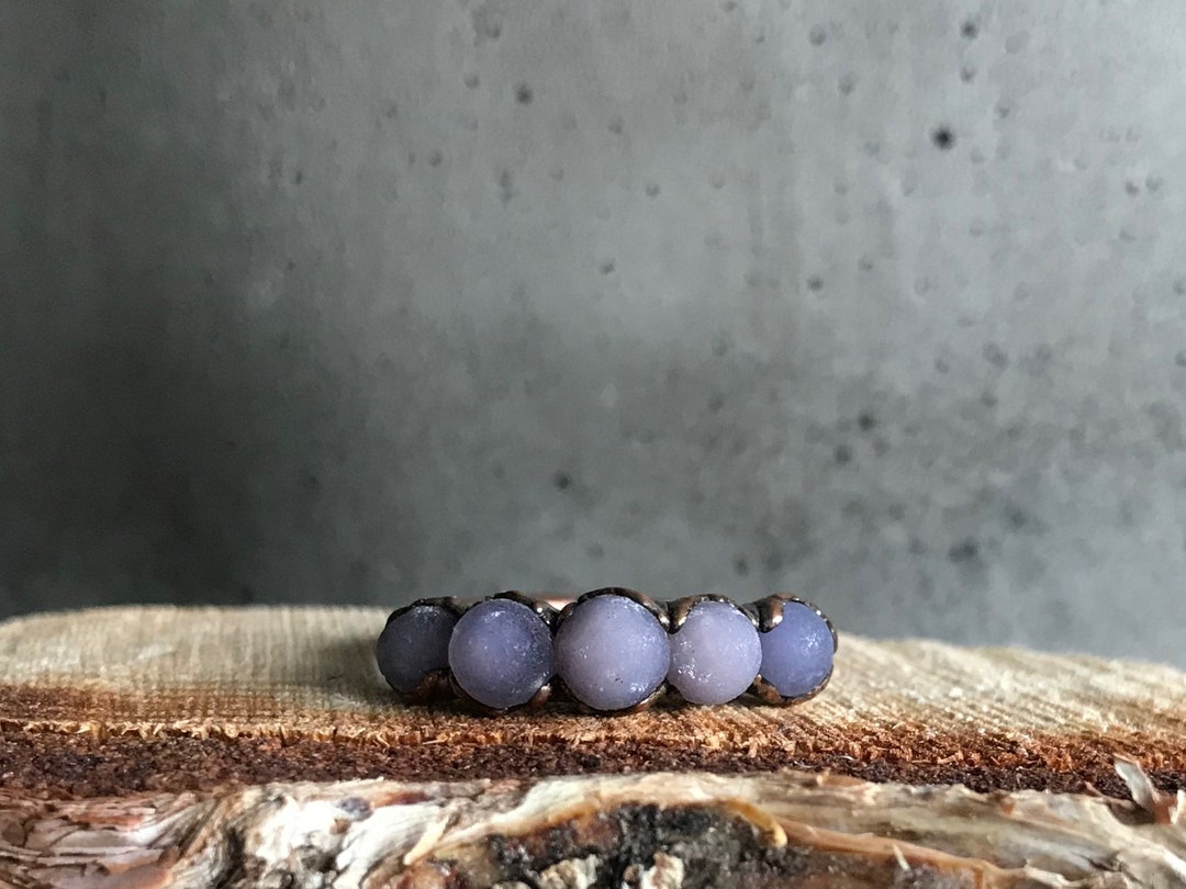 Handmade Grape Agate Copper Ring | Natural Crystal Jewelry - Etsy Australia