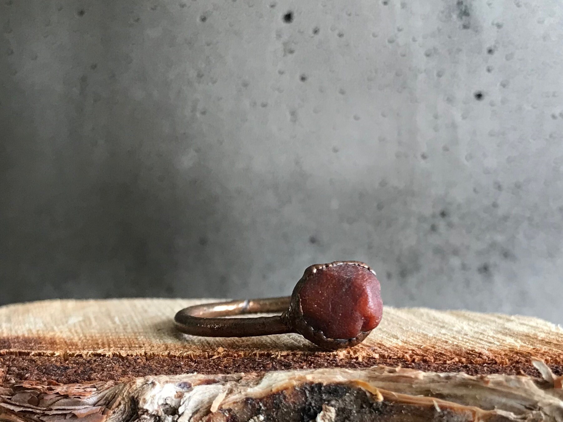 Raw Ruby Copper Ring July Birthstone Ring Raw Crystal Ring - Etsy