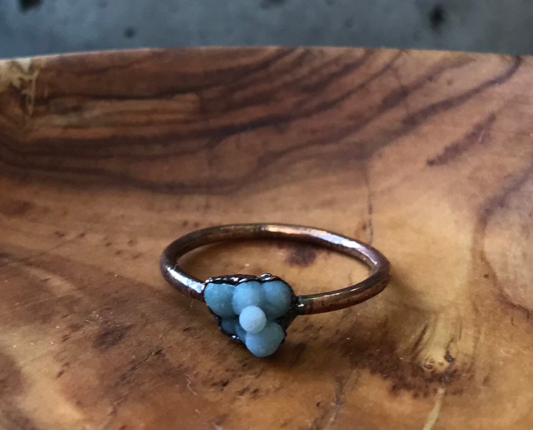 Handmade Copper Grape Agate Ring | Raw Crystal Jewelry - Etsy