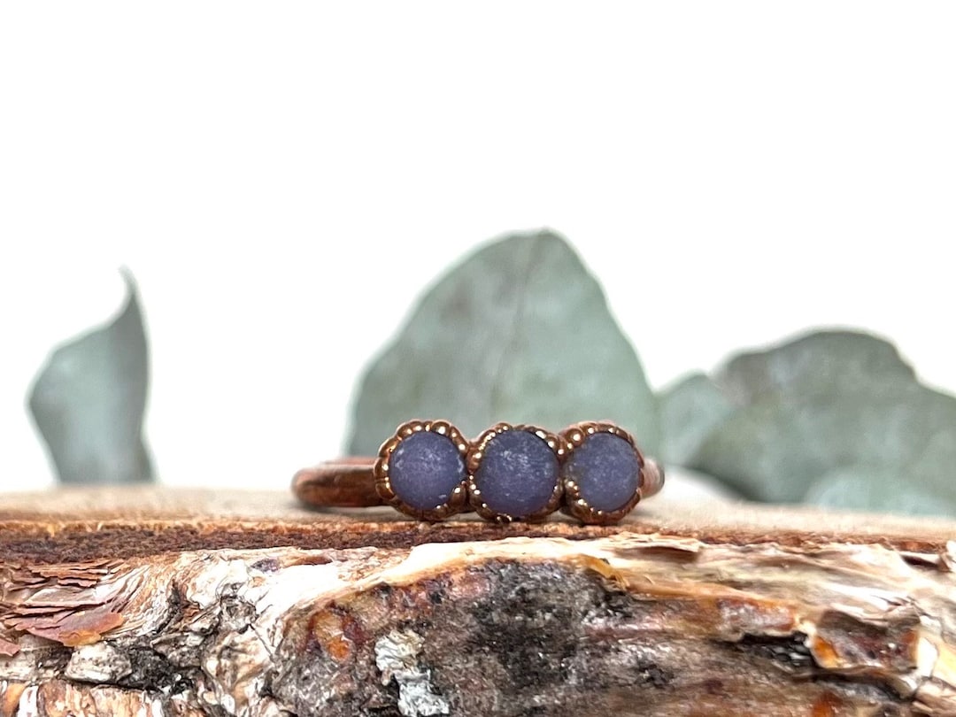 Handmade Copper Grape Agate Ring | Raw Crystal, Electroformed Jewelry ...