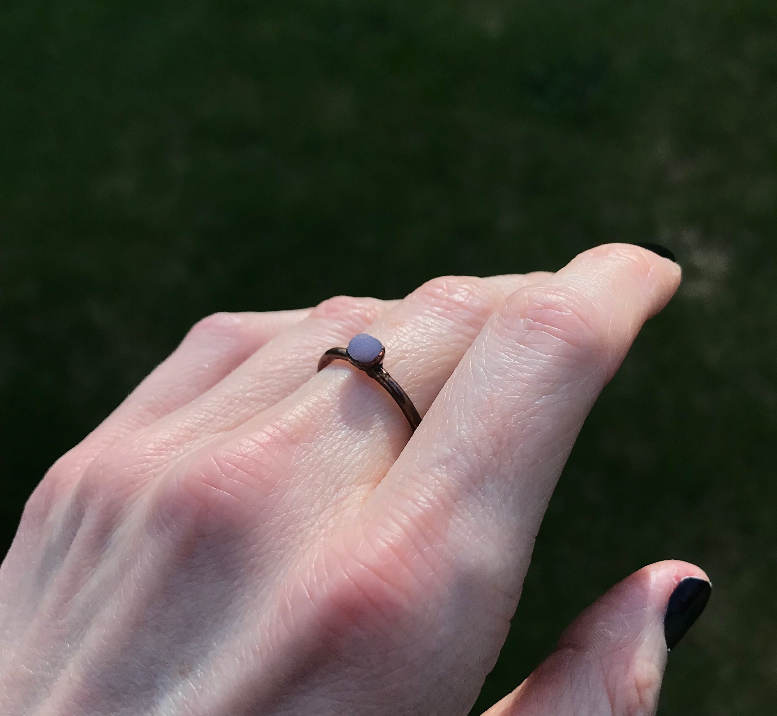 Grape Agate Copper Ring | Raw Natural Crystal Ring | Handmade Organic ...