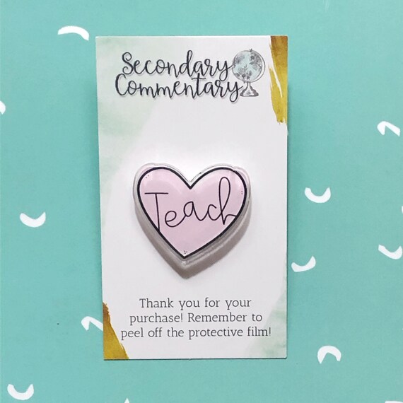 Teach Heart Pin Teacher Gift I Teacher Appreciation | Etsy