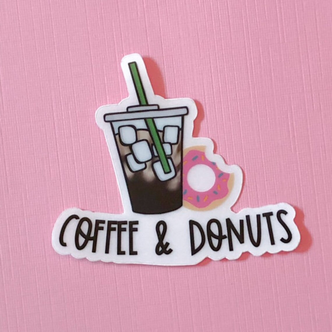 Coffee & Donuts Transparent Sticker - Etsy