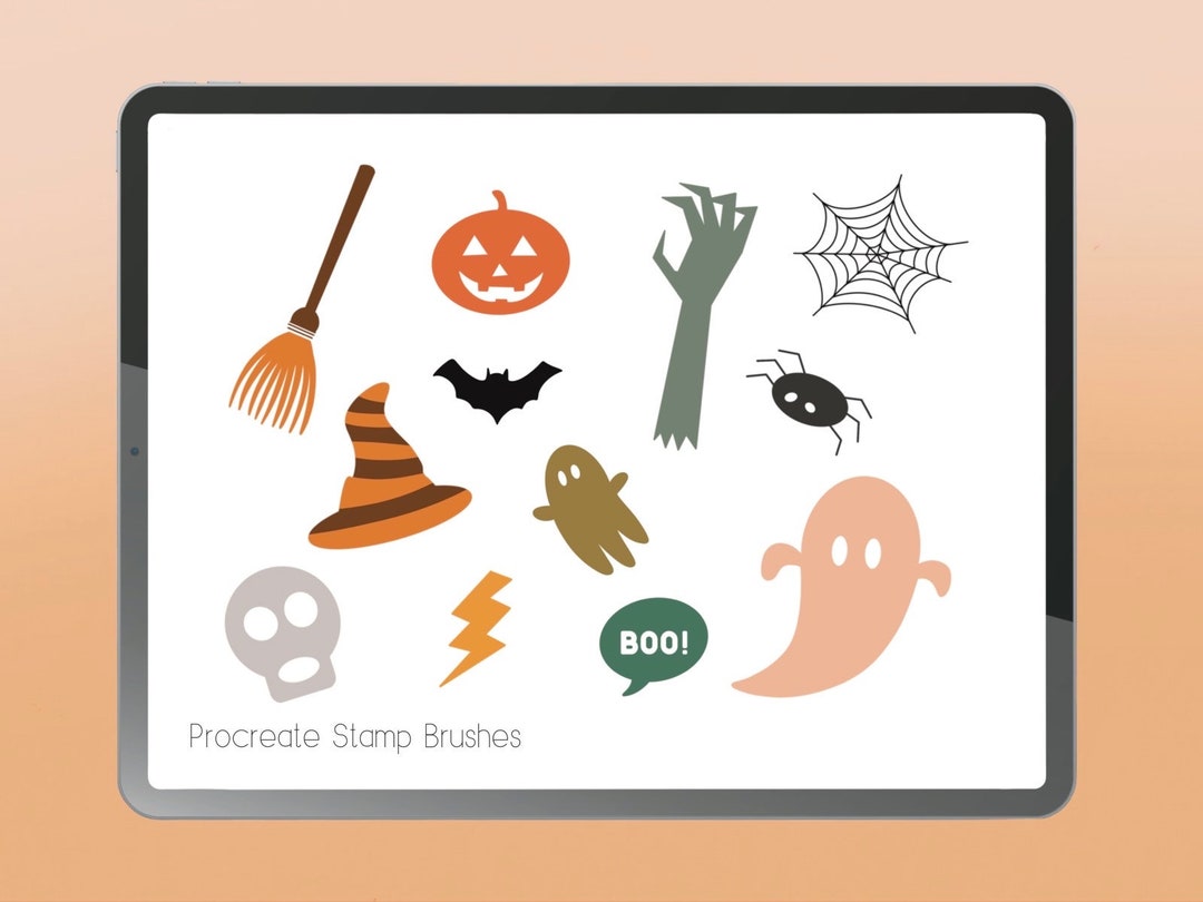 12 Halloween Stamps for Procreate | Procreate Stamp Brushes | Halloween ...