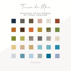 Tossa De Mar Procreate Color Palette | 30 Mediterranean-inspired Colors ...