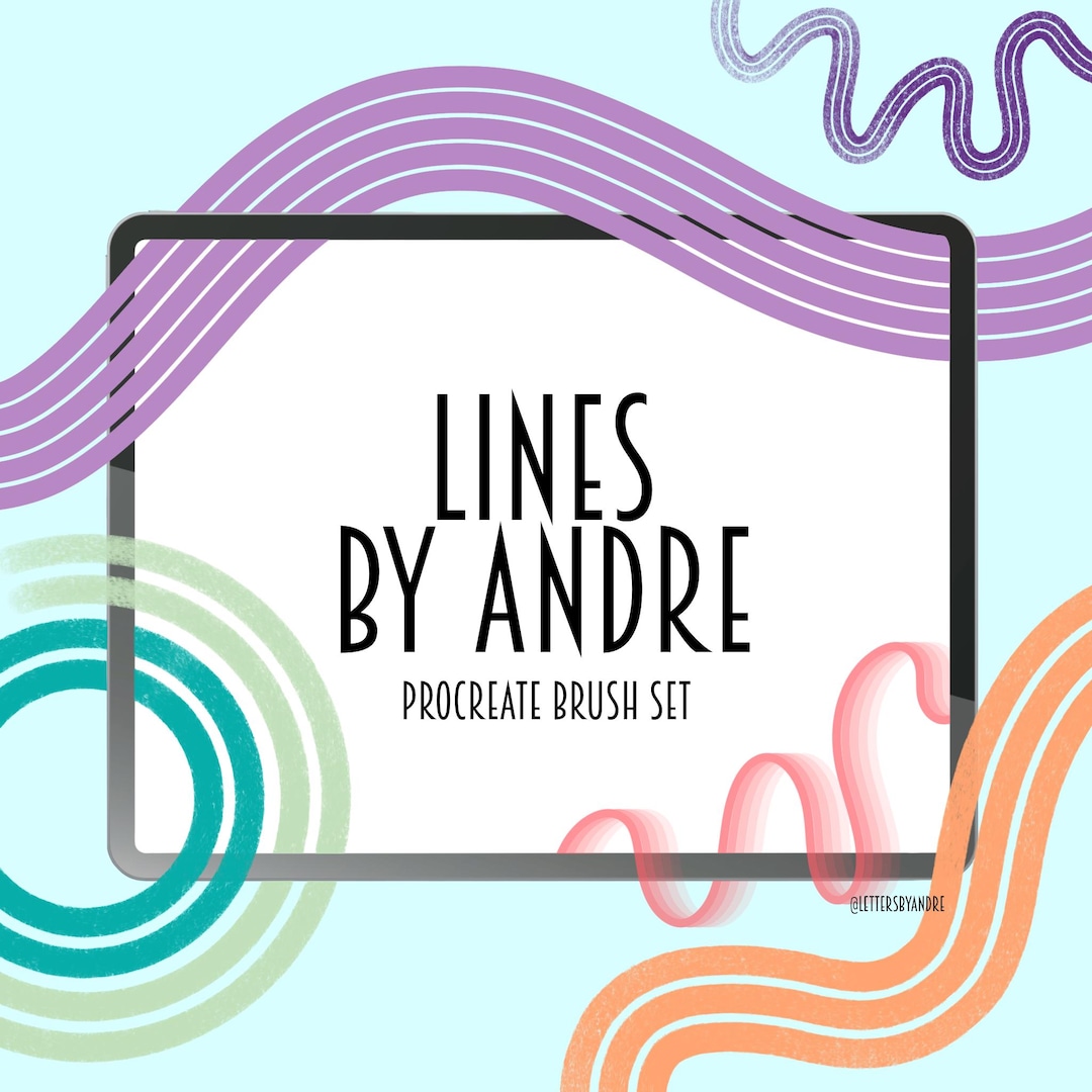18 Procreate Brushes | Procreate Brush Bundle | Lines Brush Set ...