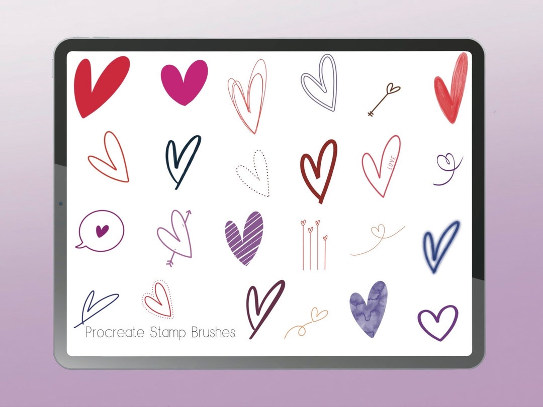 20+ Valentines Day Stamps for Procreate + Bonus Brush | Procreate Stamp ...