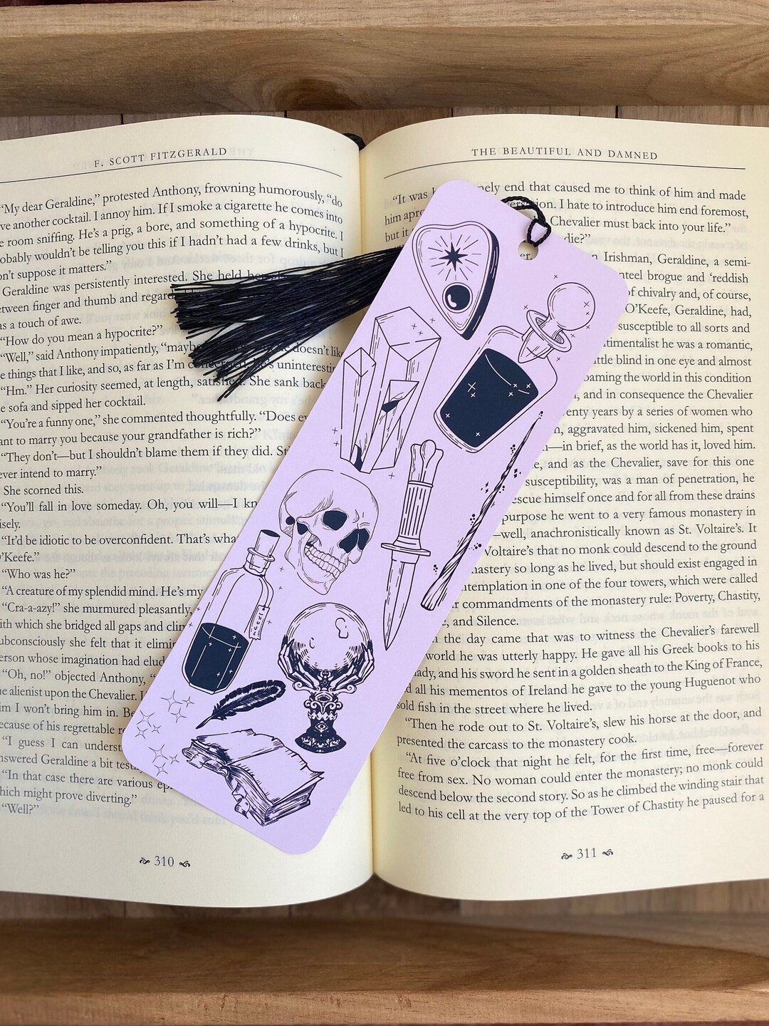 Bookmark Magical Elements - Ouija, Skull, Potion, Spell Book - Handmade ...