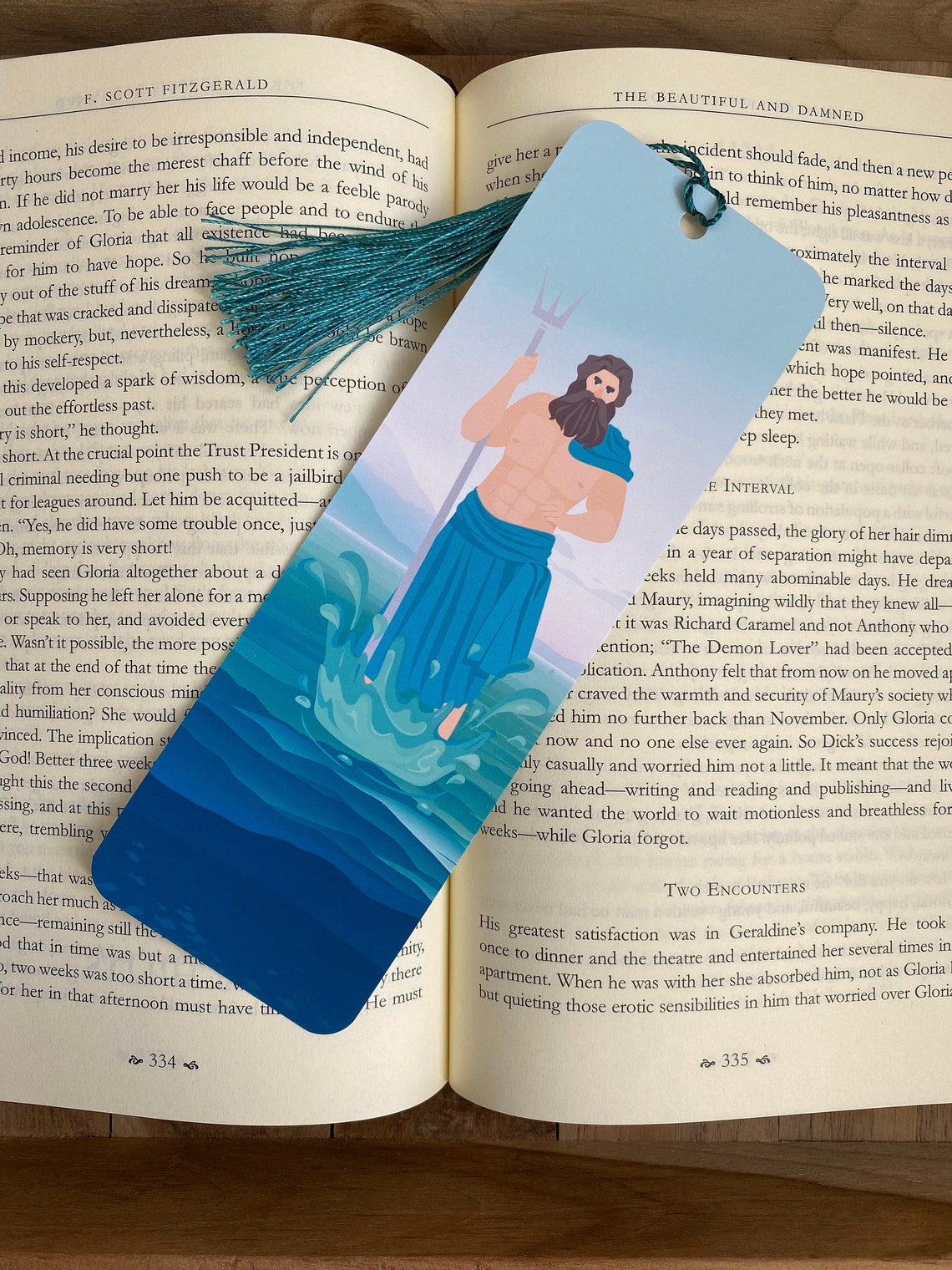 Bookmark Poseidon, Greek God of the Sea - Handmade - for Books and ...
