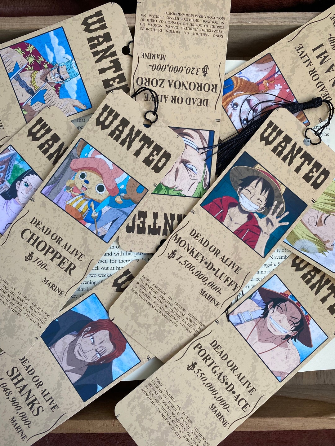 Bookmark One Piece Wanted Poster Luffy Chopper Zoro Nami - Etsy UK